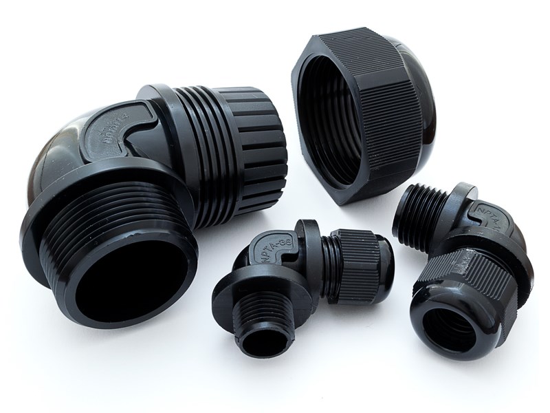 Angled Cable Gland for 13 - 16mm Cable - Secure Cable Ties