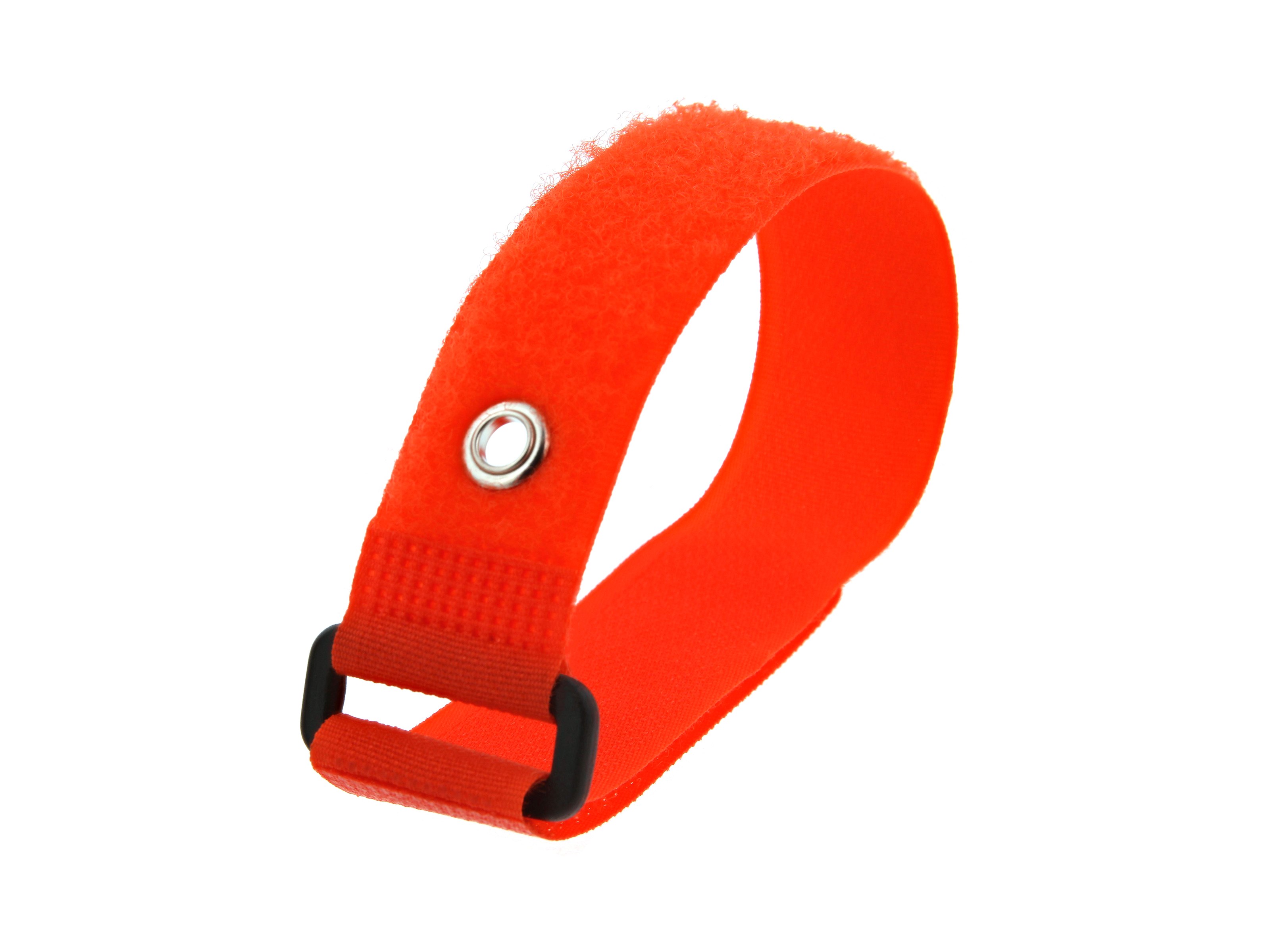 12 x 1 Inch Orange Cinch Strap with Eyelet - 2 Pack - Secure Cable Ties