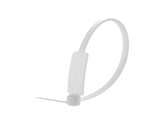 8 Inch Natural ID Cable Tie with Inside Flag - Secure Cable Ties