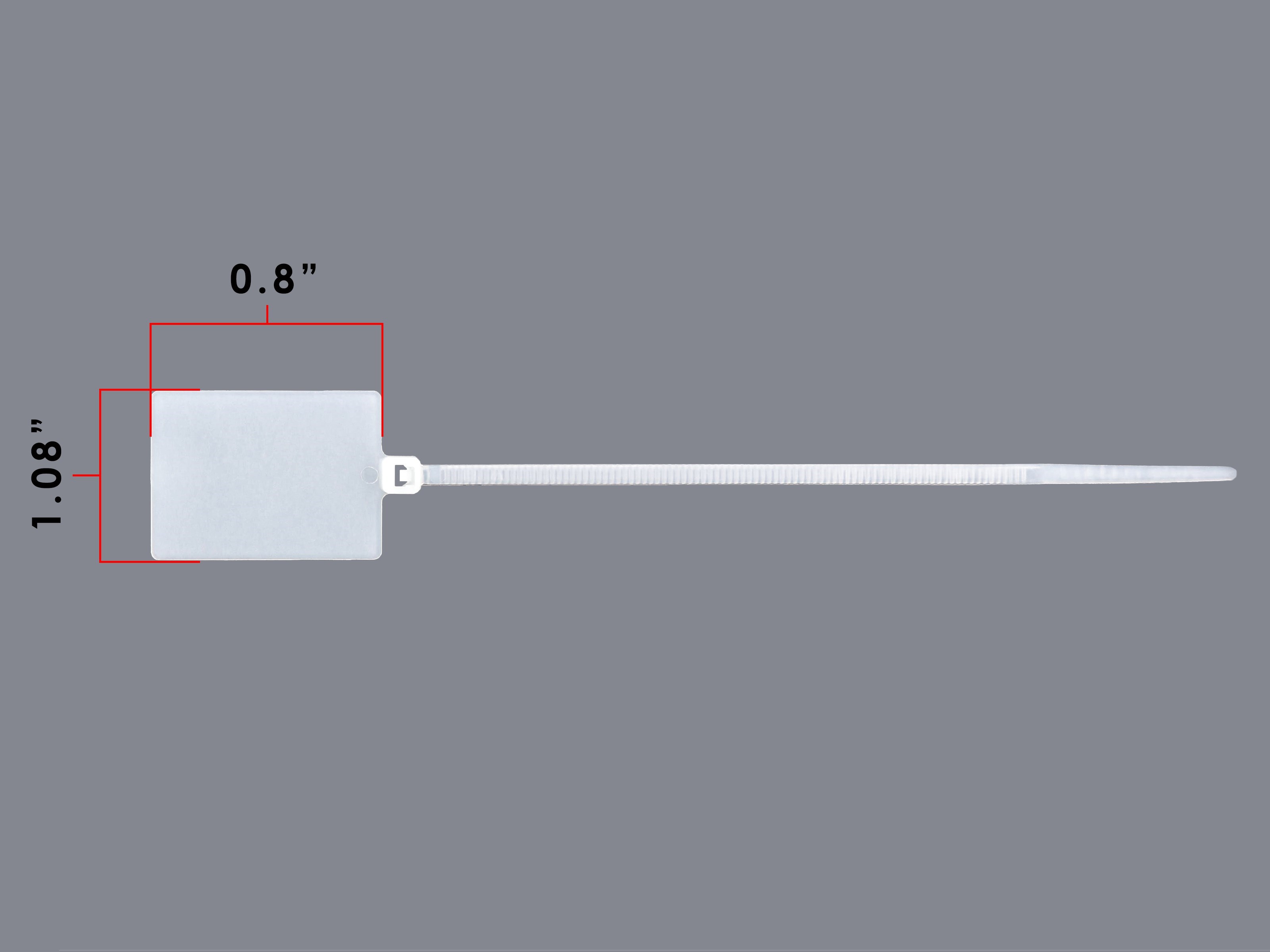 5" Natural ID Cable Tie w/ Outside Flag - Secure Cable Ties