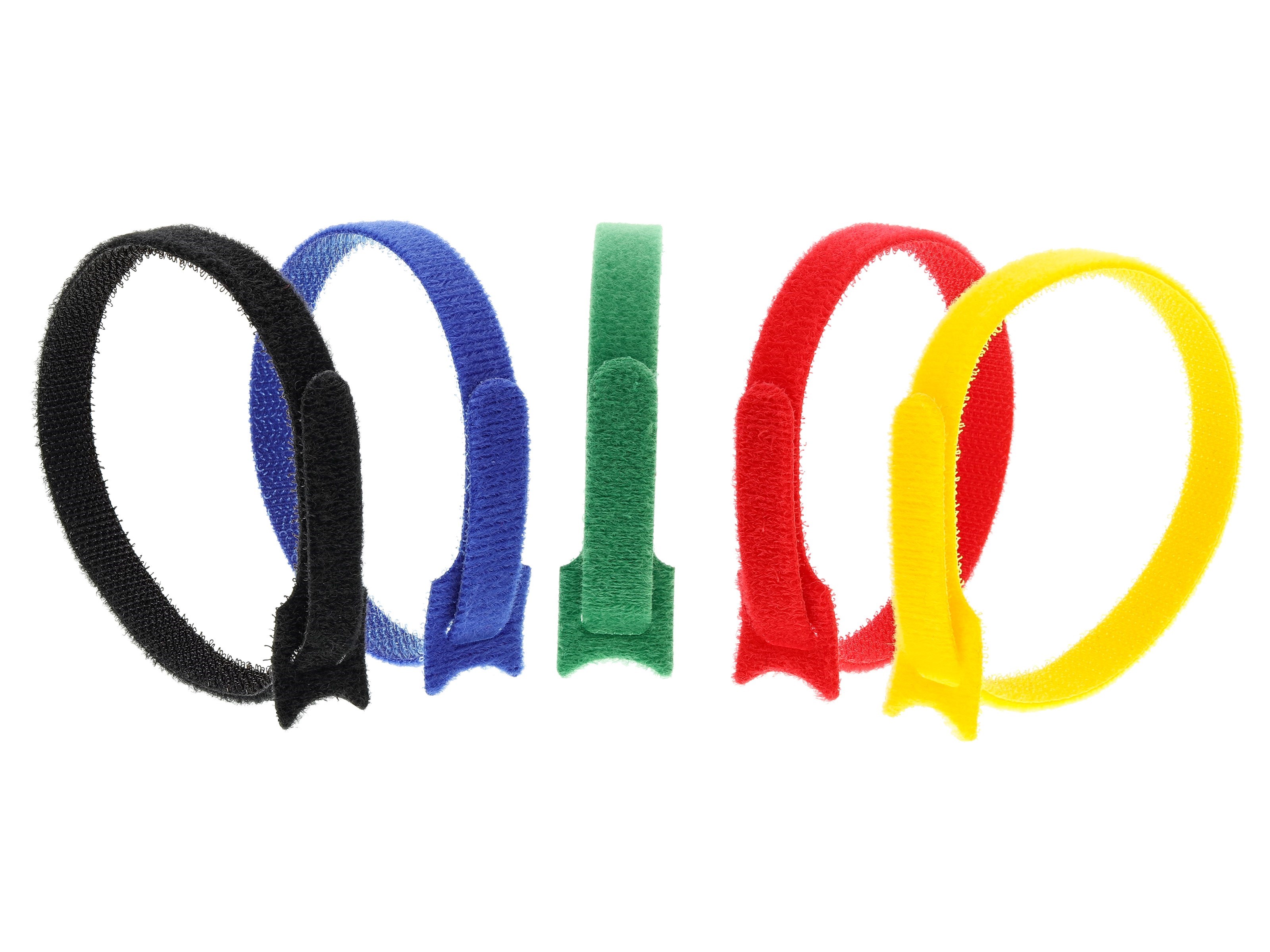 12 Inch Multi-colored Reuseable Tie Wrap - 10 Pack - Secure Cable Ties
