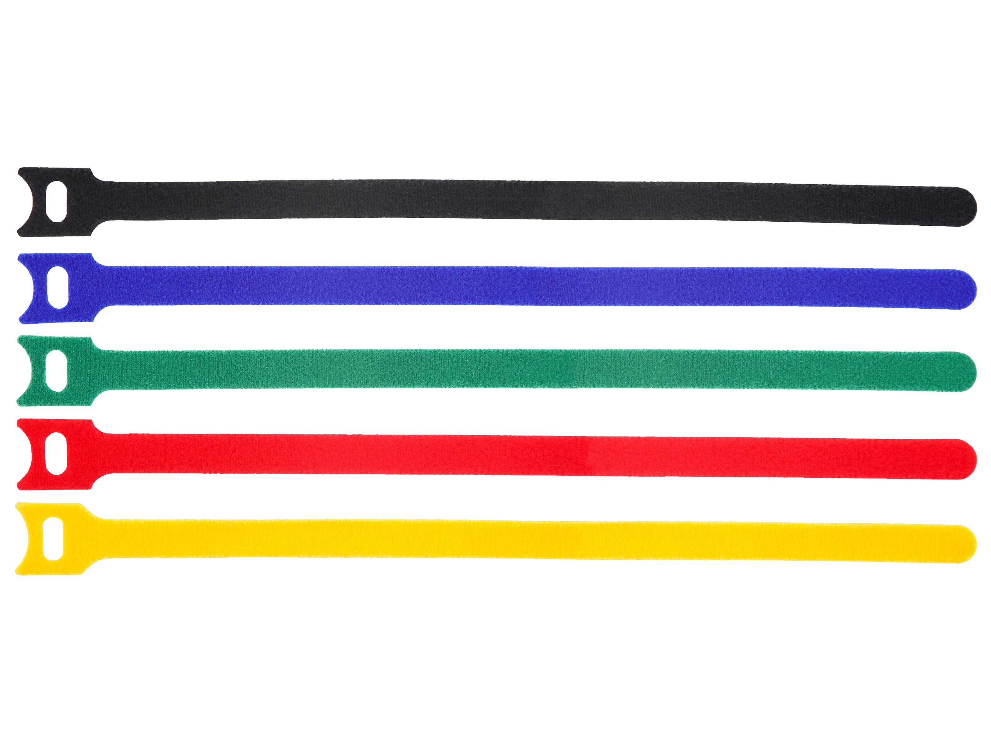 12 Inch Multi-colored Reuseable Tie Wrap - 10 Pack - Secure Cable Ties