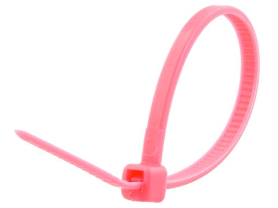 4 Inch Pink Mini Cable Tie - 100 Pack - Secure Cable Ties